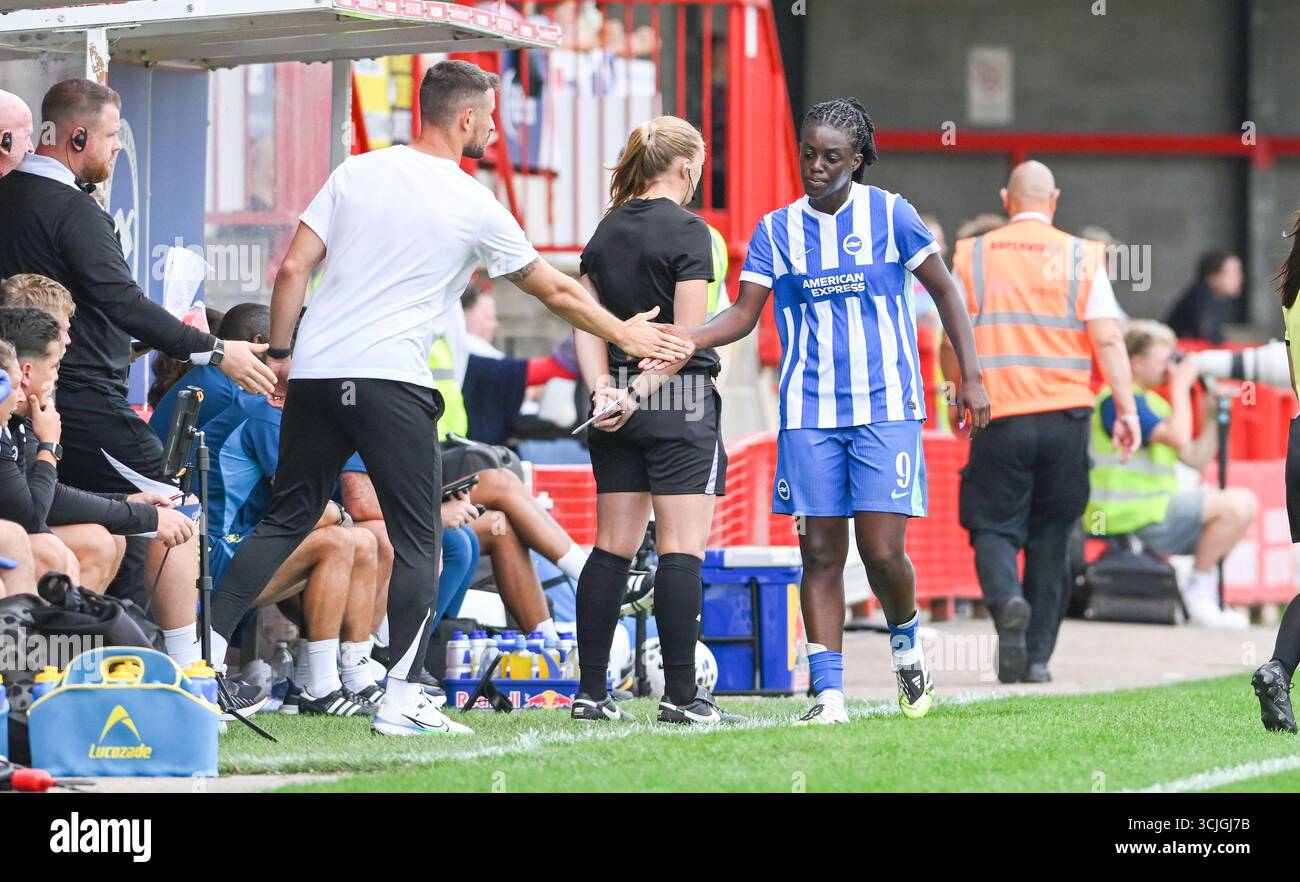 Crawley , UK , 7th September 2025 - Michelle Agyemang of Brighton is ...