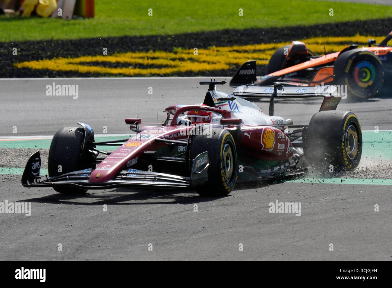 Ferrari driver Charles Leclerc of Monaco steers his car during the ...