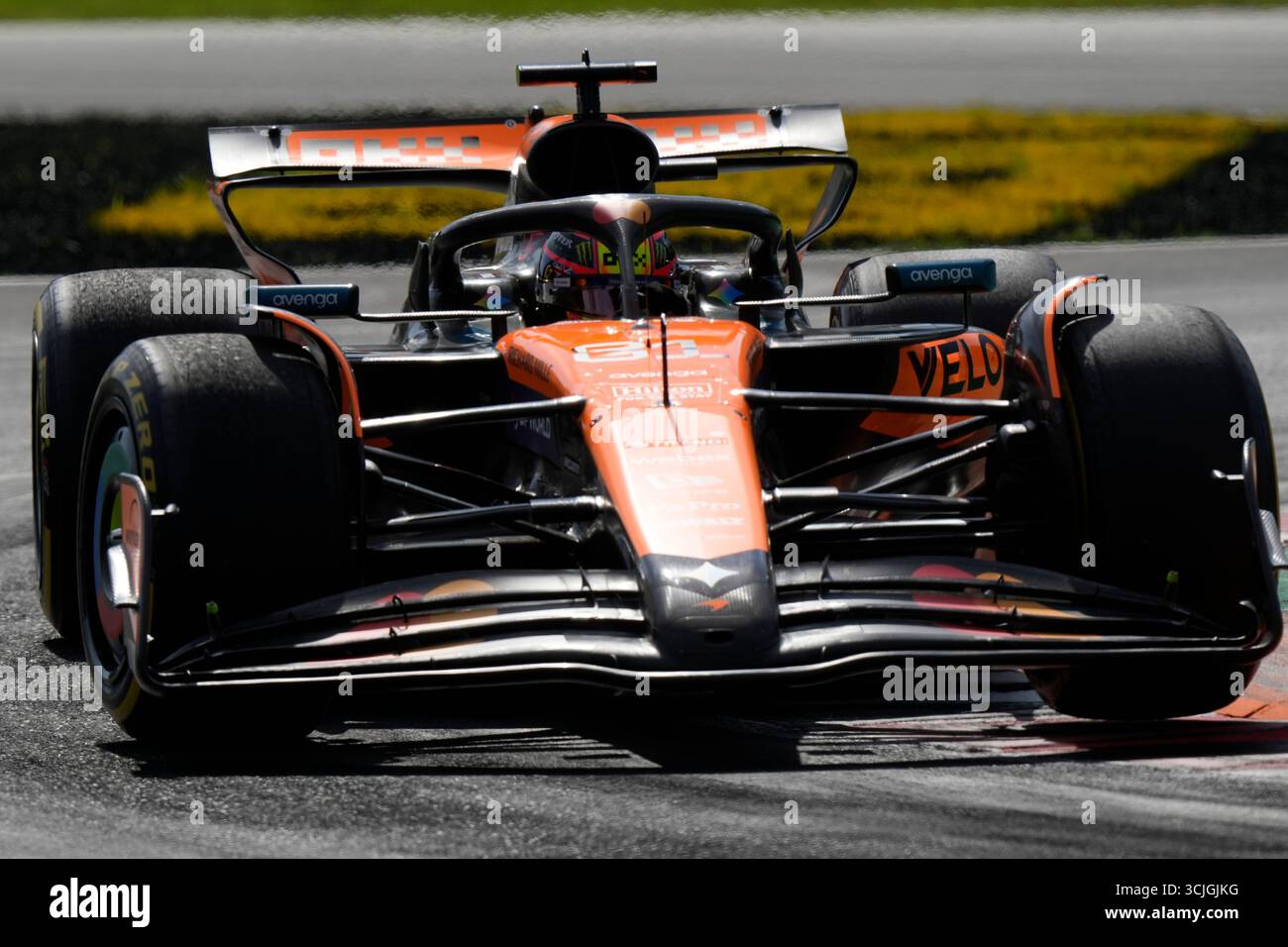 McLaren driver Oscar Piastri of Australia steers his car during the ...