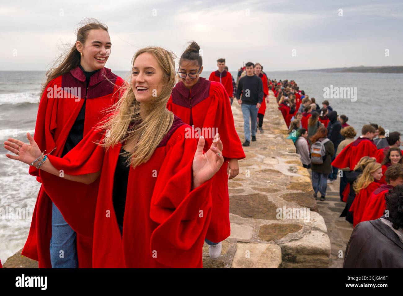 Undergraduates at the University of St Andrews, wearing their ...