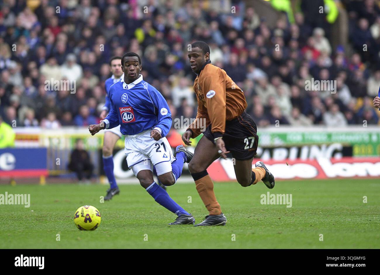 Wolves footballer Nathan Blake and Trésor Luntala of Blues ...