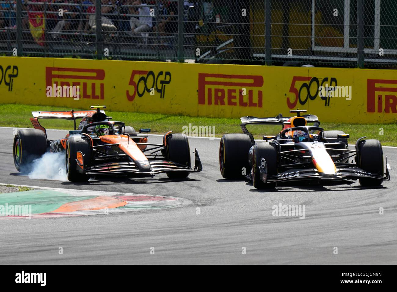 during the Italian Grand Prix race at the Monza racetrack in Monza ...