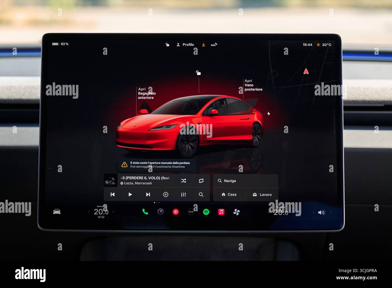 Tablet of the New Tesla Model 3 Stock Photo - Alamy