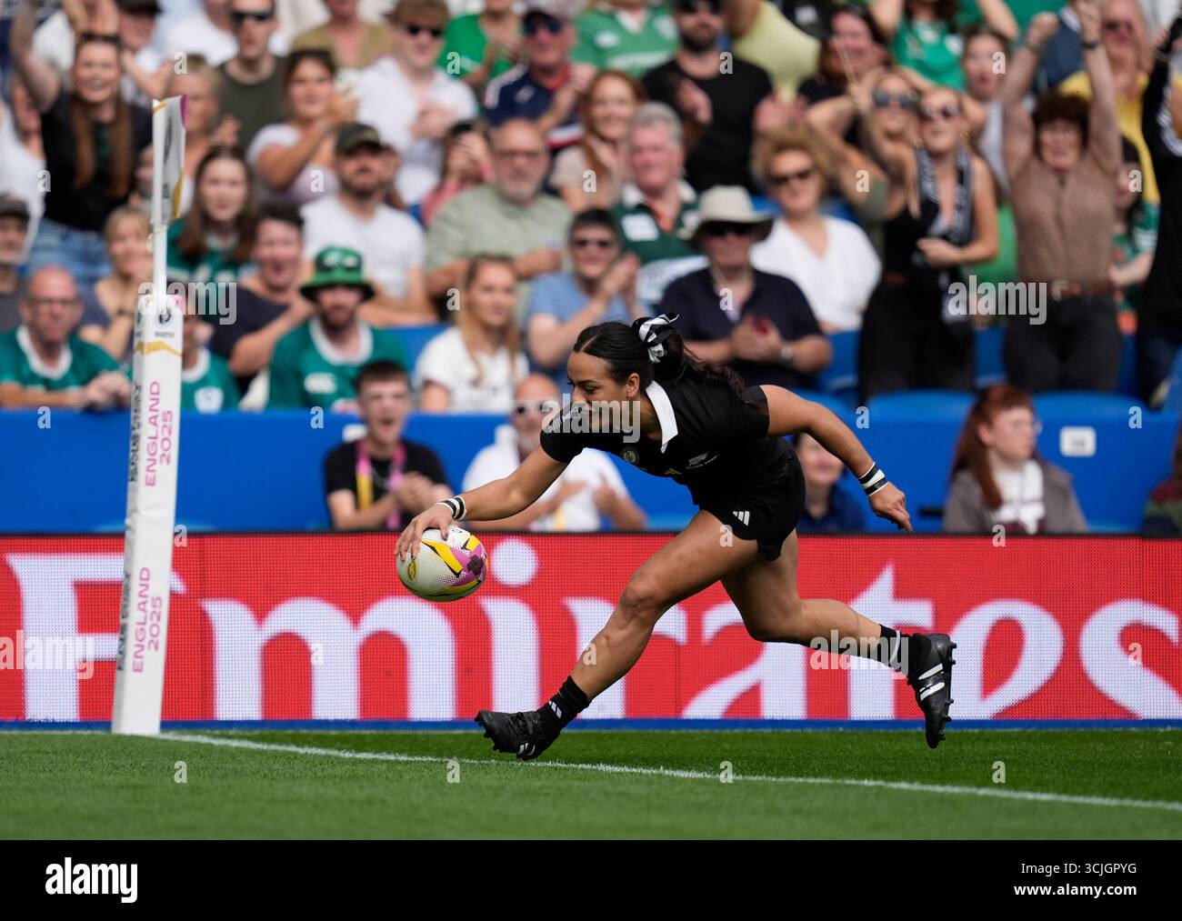 New Zealand's Stacey Waaka scores her sides first try during the Women ...