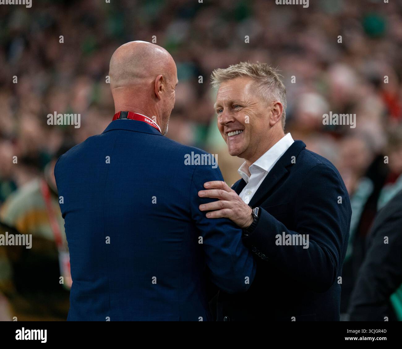 The Irish Coach Heimir Hallgrímsson greets Hungarian Coach Marco Rossi ...