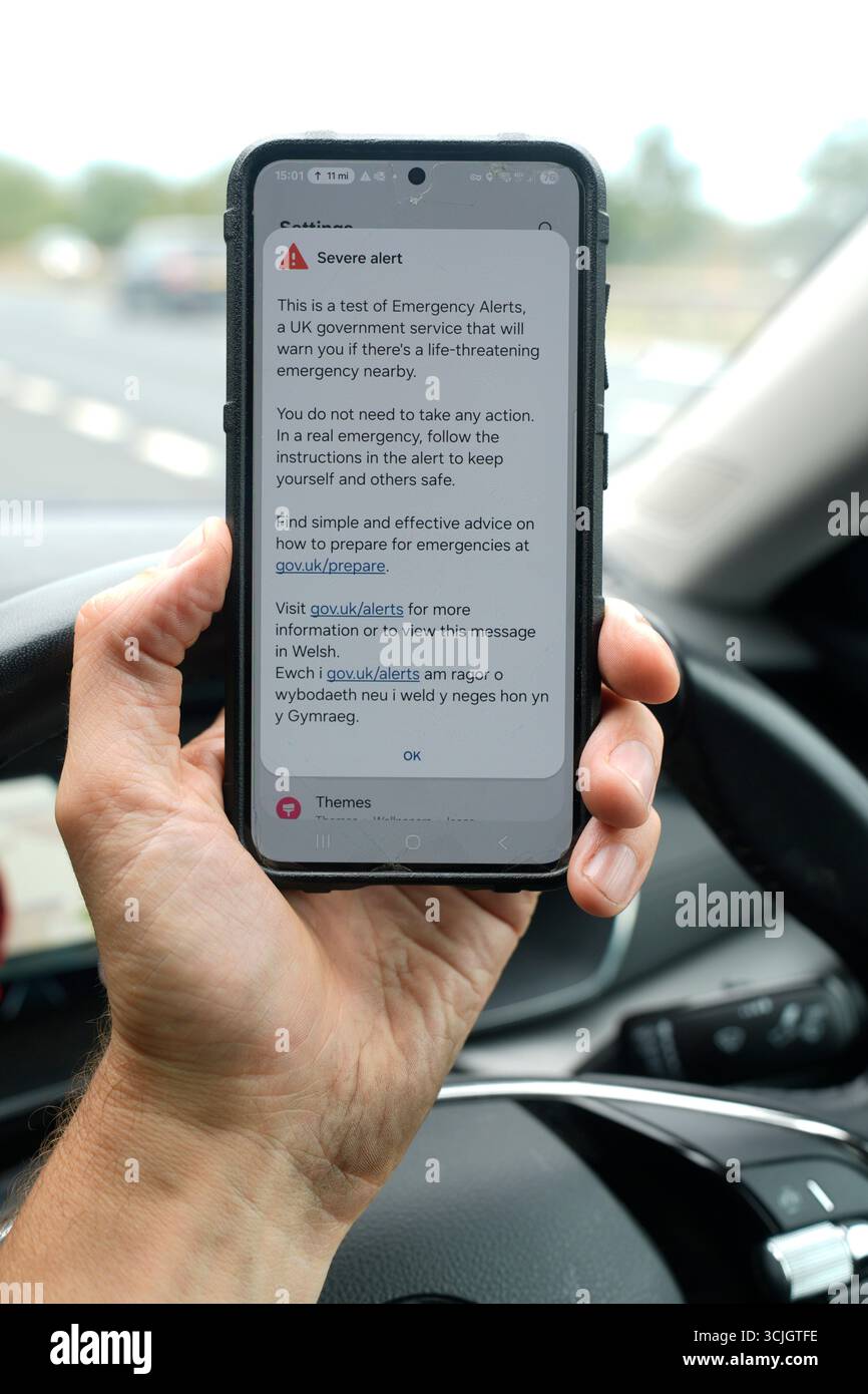 From a car on the outskirts of York a mobile phones sound with an alarm ...