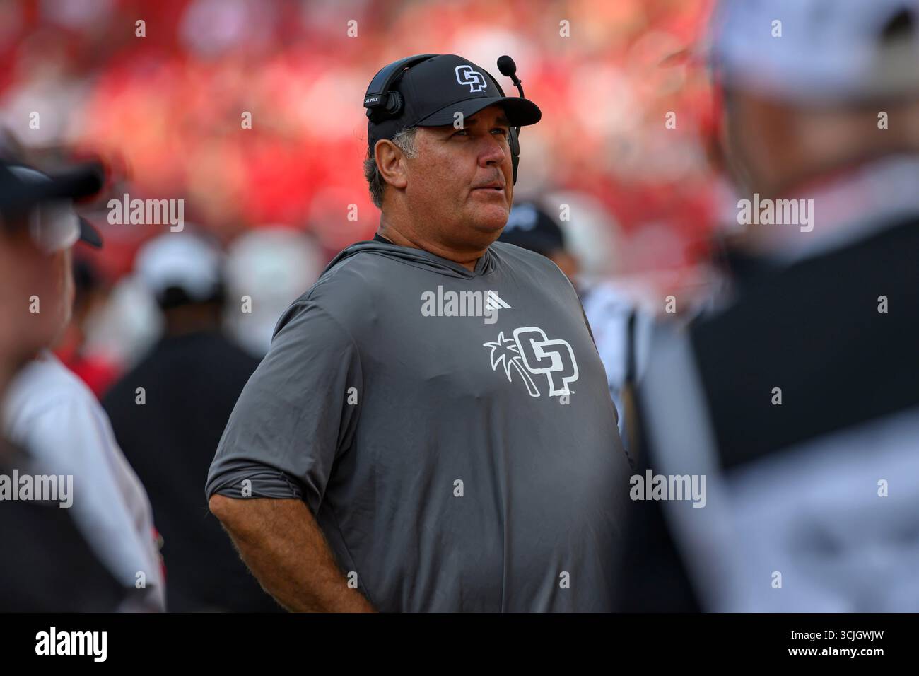 Cal Poly head coach Paul Wulff is pictured on the sideline during an ...