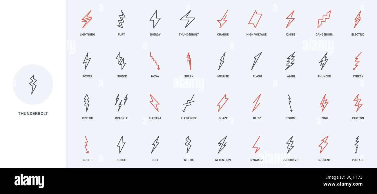Thunderbolts fast lightning bolts hi-res stock photography and images ...