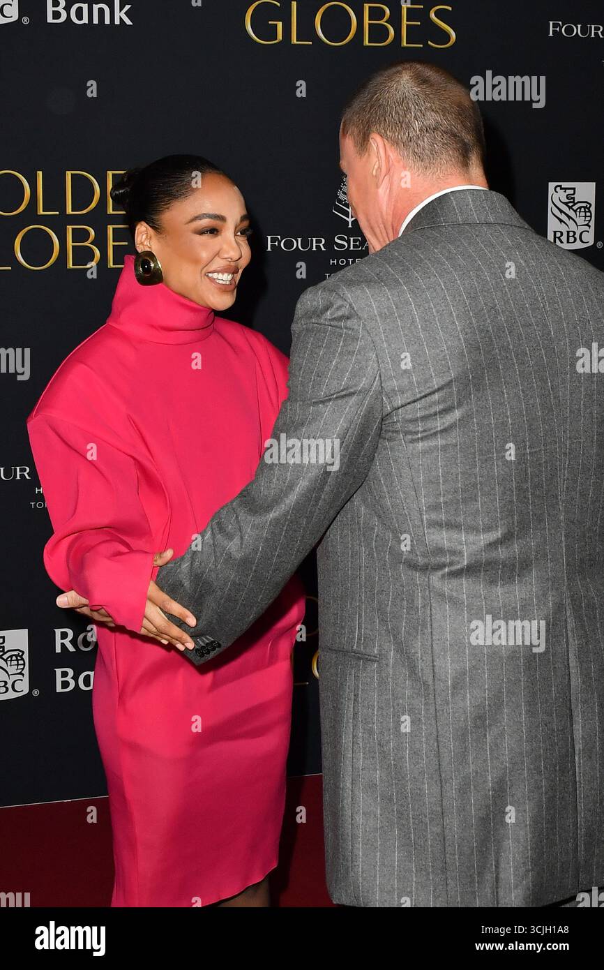 Tessa Thompson and Channing Tatum attend "The Road to the Golden Globes ...