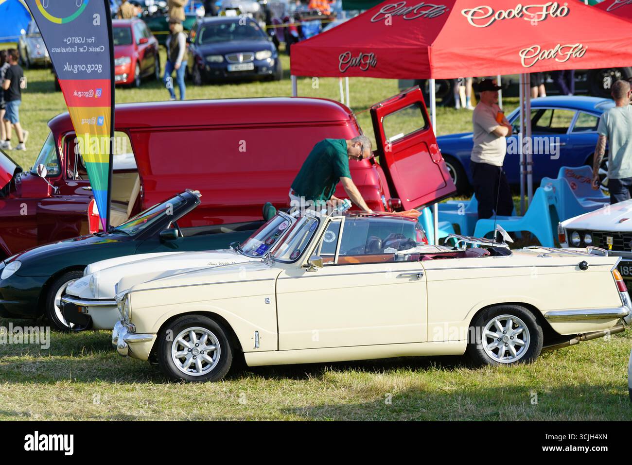 Vintage Convertible Displayed at Outdoor Car Show Gathering in Bright ...