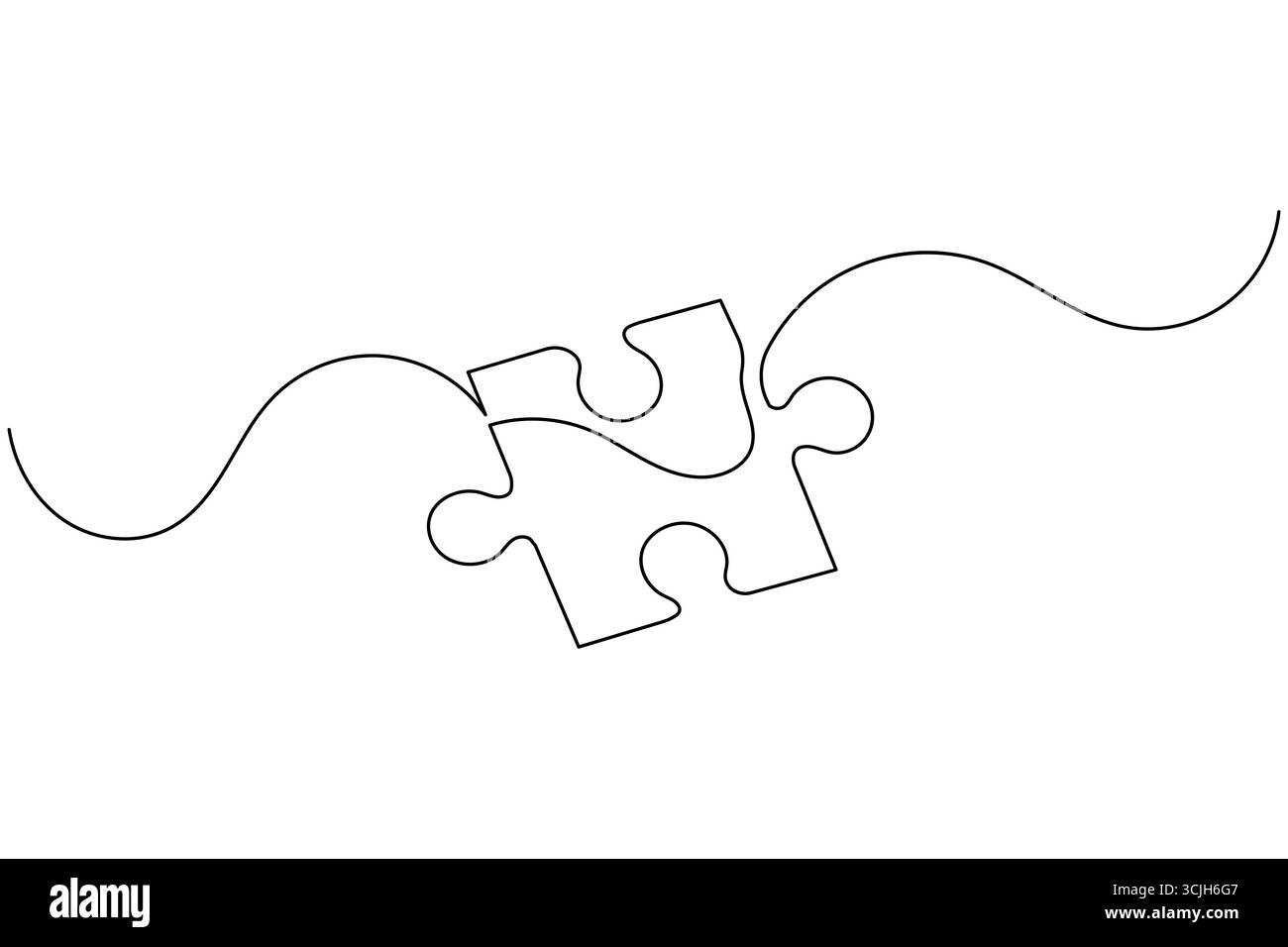 Continuous line art illustration of a puzzle piece, perfect for ...