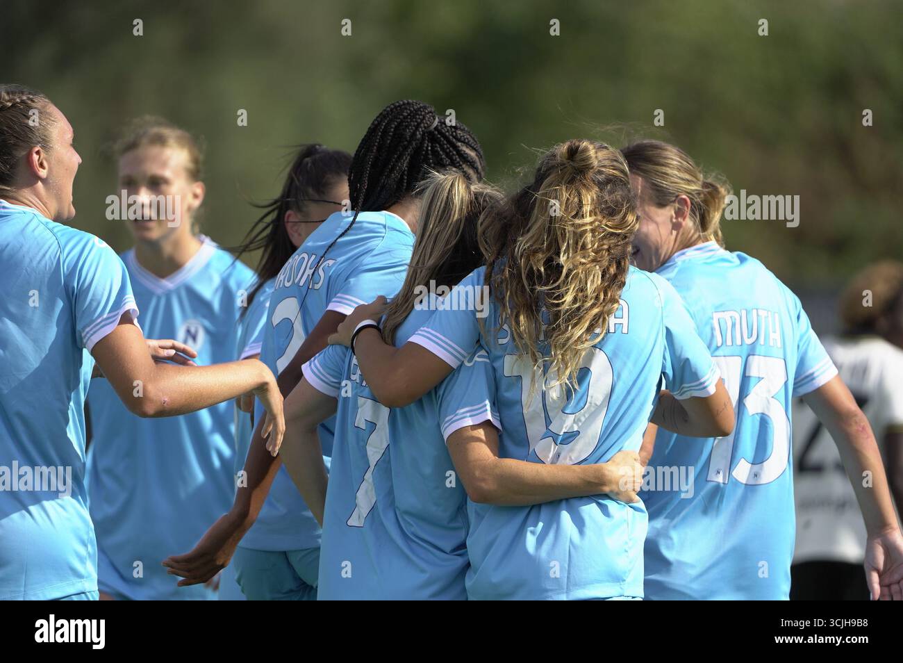 Napoli's celebration after the temporary lead. during Serie A Women's ...