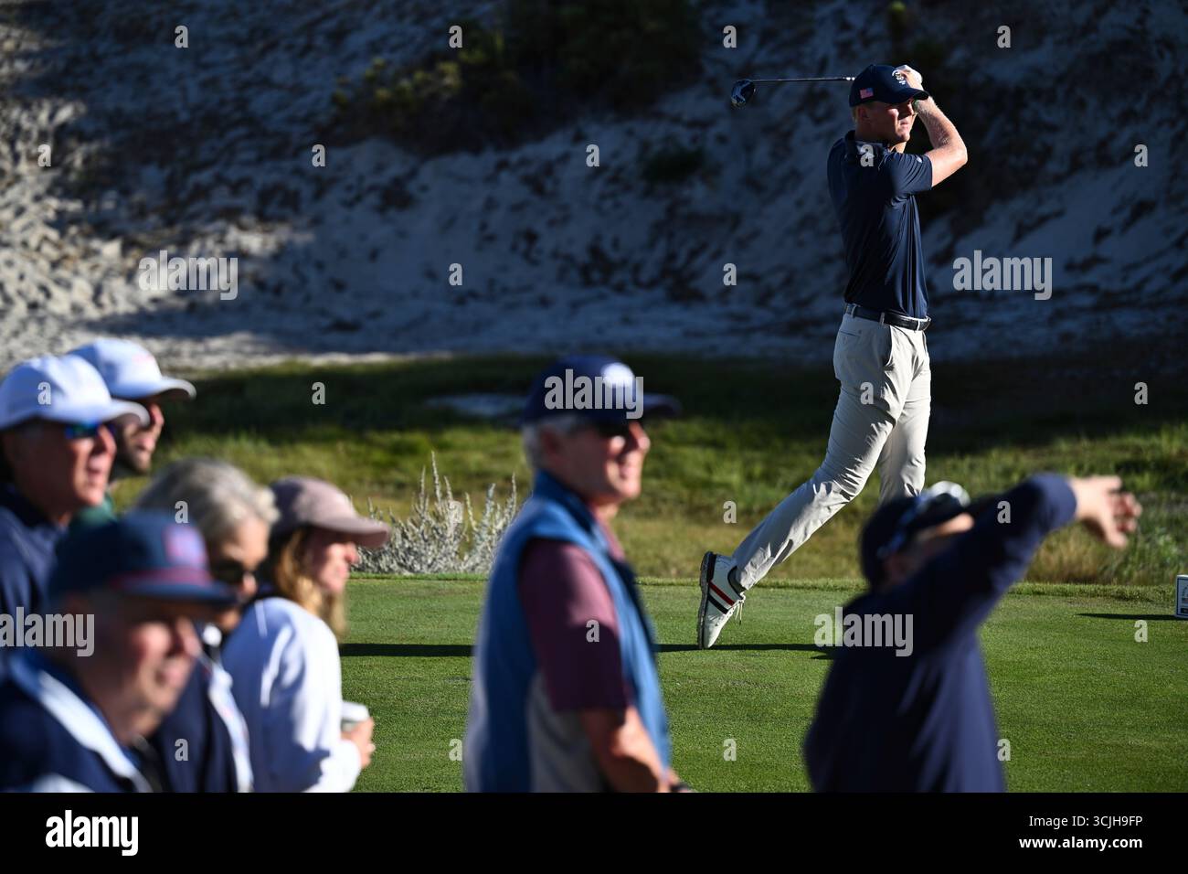 The USA team's Tommy Morrison hits from the fourth tee during Walker ...