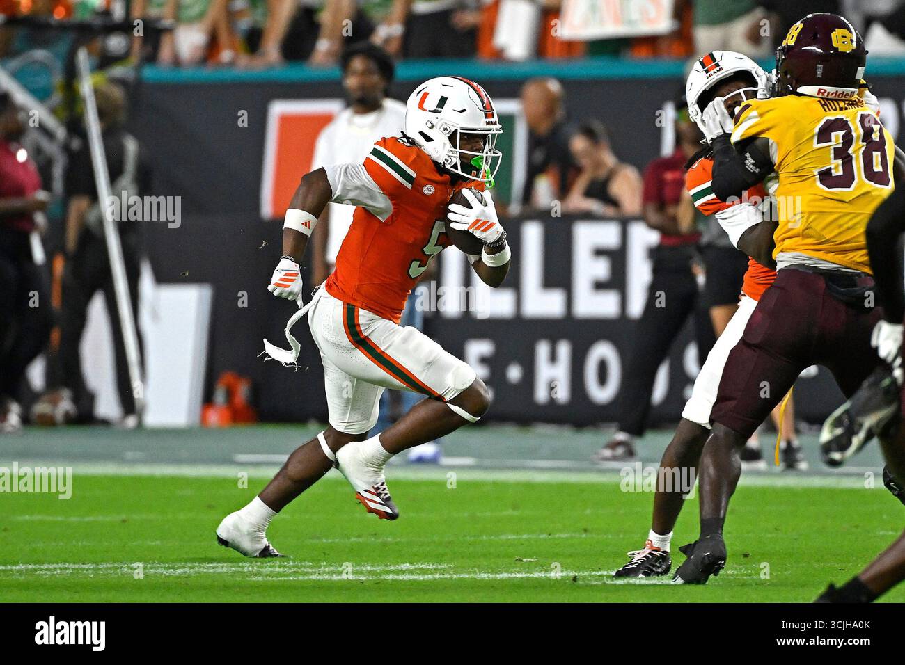 MIAMI GARDENS, FL - SEPTEMBER 06: Miami wide receiver Ray Ray Joseph (5 ...