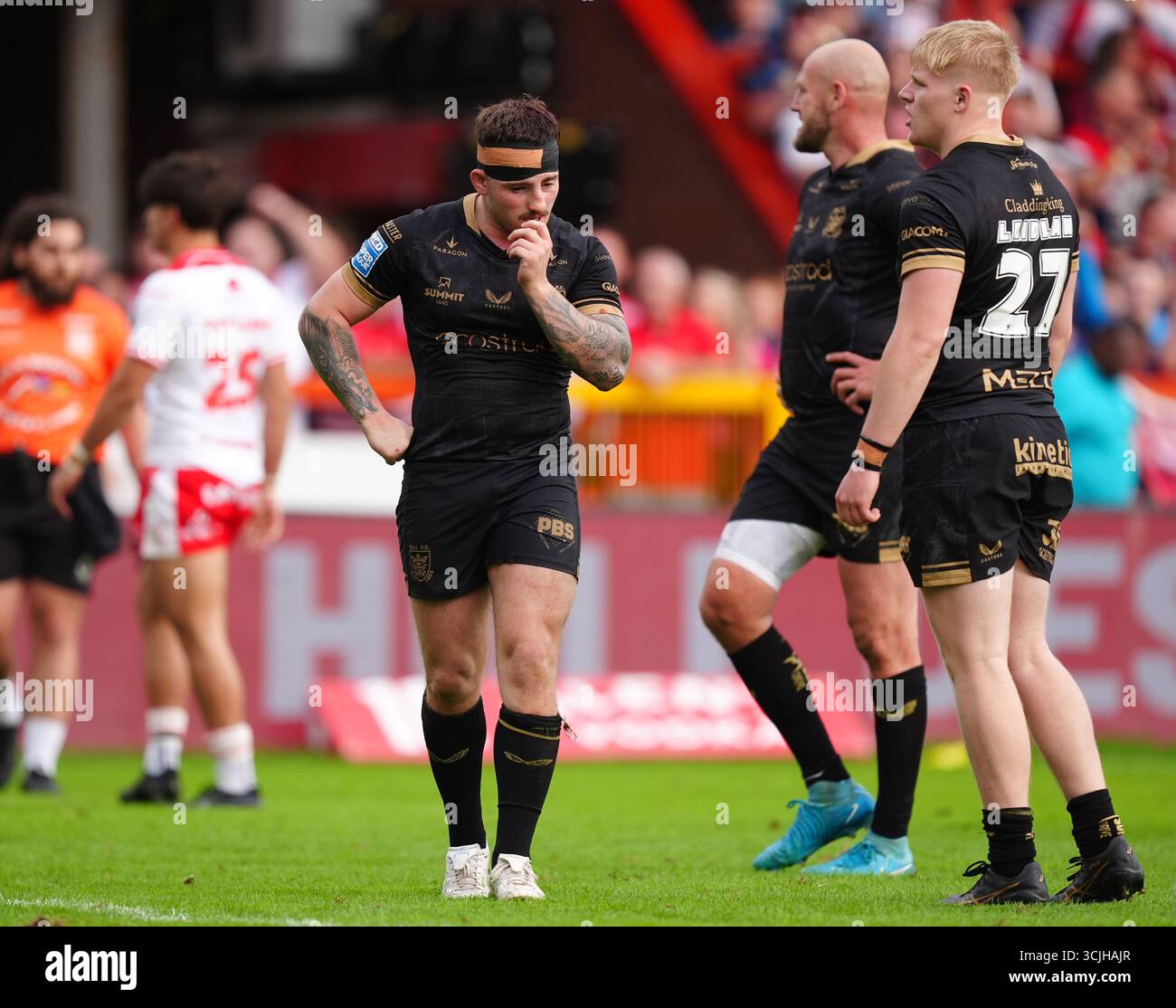 Hull FC's Amir Bourouh appears dejected during the Betfred Super League ...