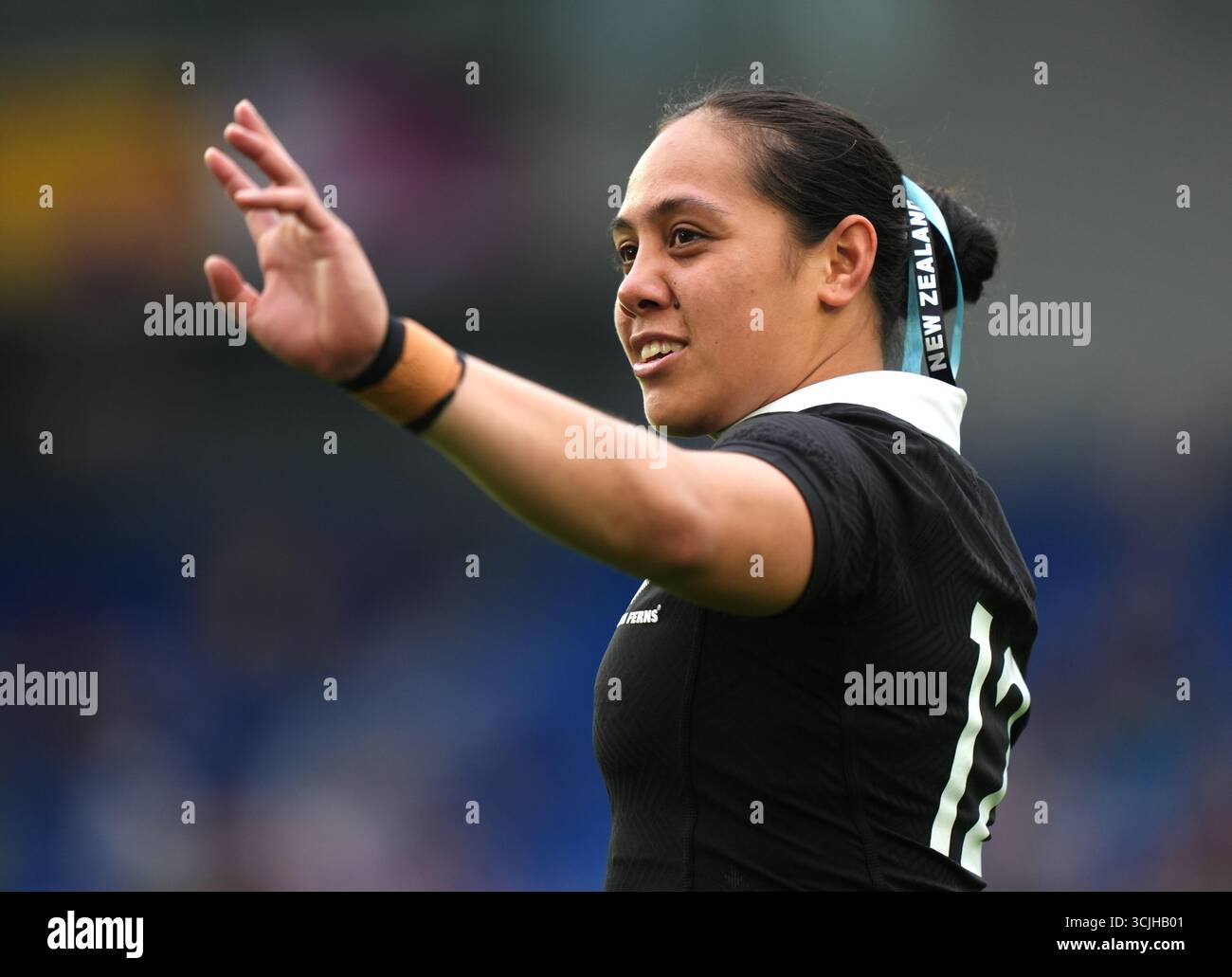 New Zealand's Sylvia Brunt salutes the fans following the Women's Rugby ...