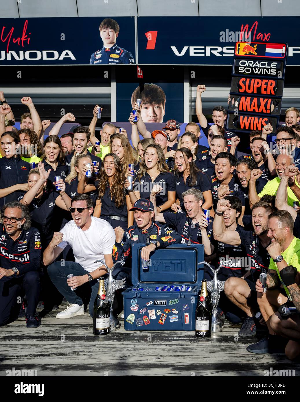 MONZA - Max Verstappen (Red Bull Racing) celebrates victory with his ...