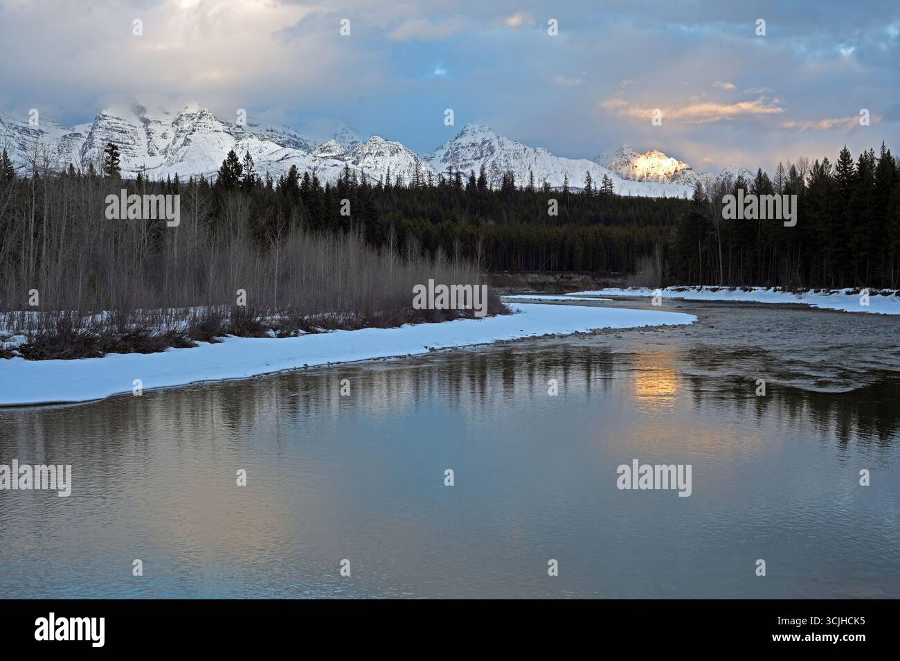 North Fork Flathead River and the Livingston Range in Glacier National ...