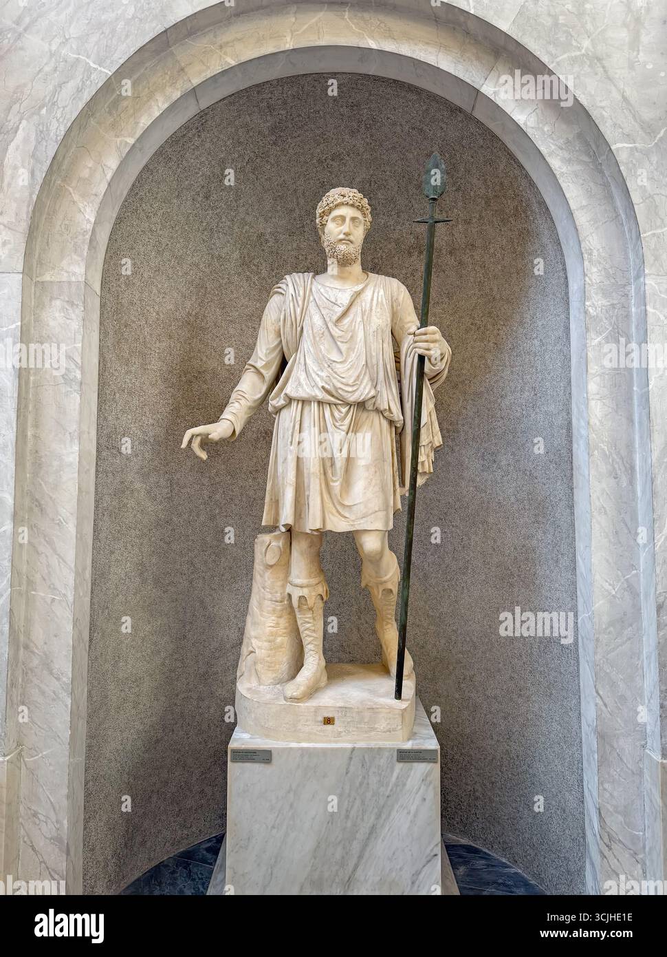 VATICAN CITY, ROME, ITALY - AUGUST 02, 2025 Classical marble statue of ...