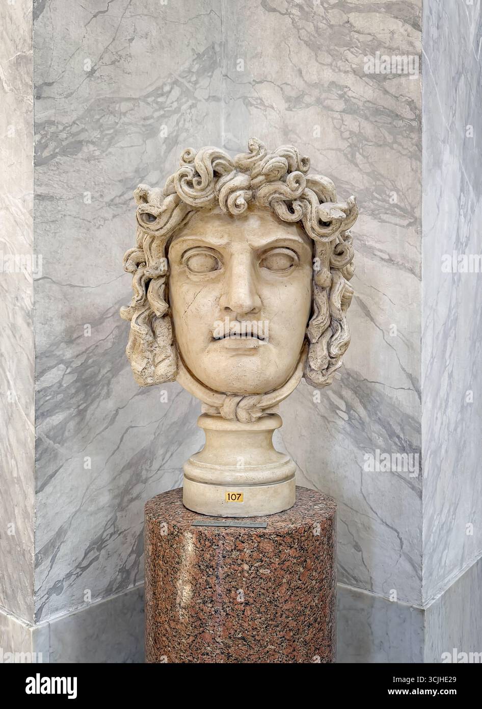 VATICAN CITY, ROME, ITALY - AUGUST 02, 2025 Classical marble head of ...