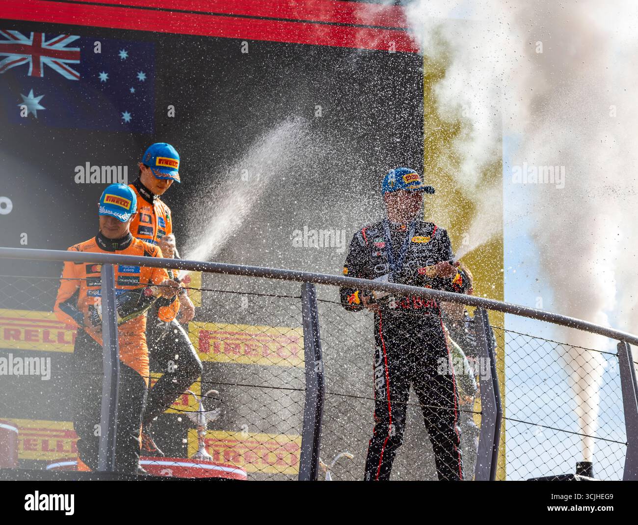 Drivers celebrating during the podium cerimony after the Race of ...
