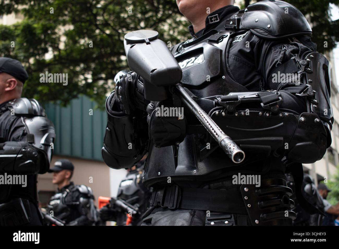ESMAD police Colombia with riot control weapon, Colombian anti-riot ...
