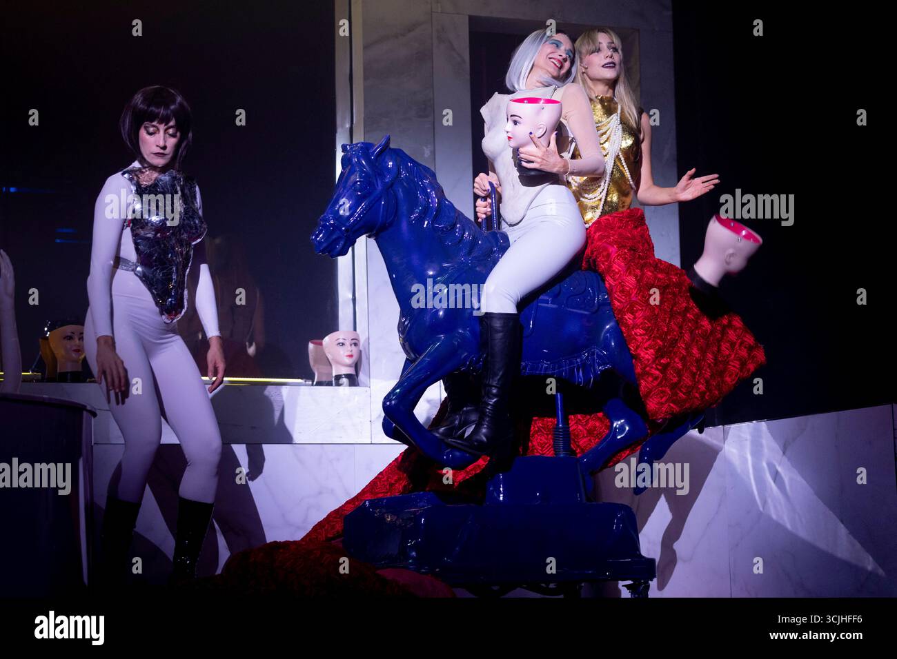 Julia Monje, Aura Garrido and Ana Torrent during graphic pass of 'Las amargas lágrimas de Petra ...