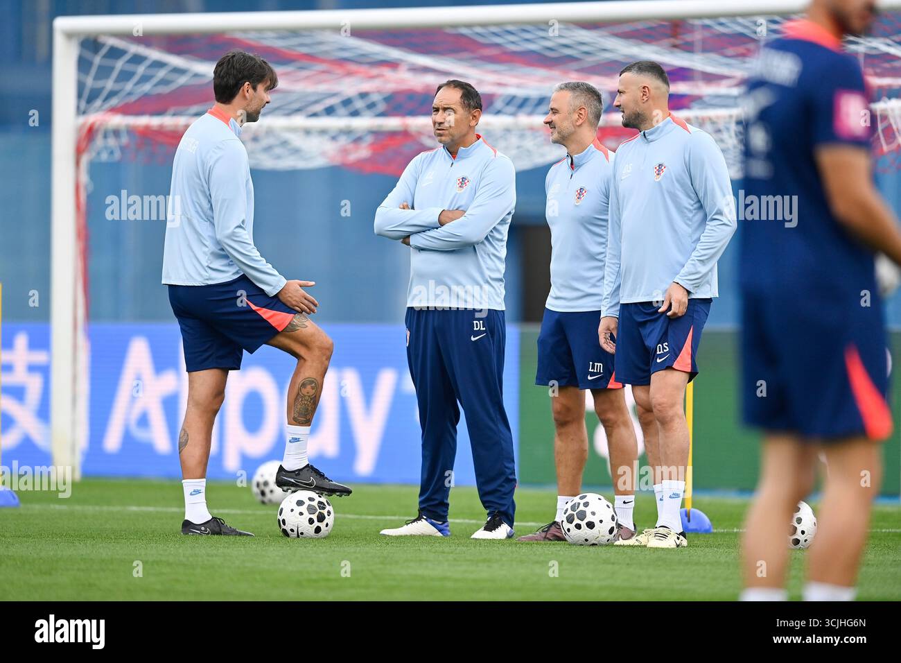 Croatia's coaches Vedran Corluka, Drazen Ladic, Luka Milanovic and Danijel Subasic during the ...