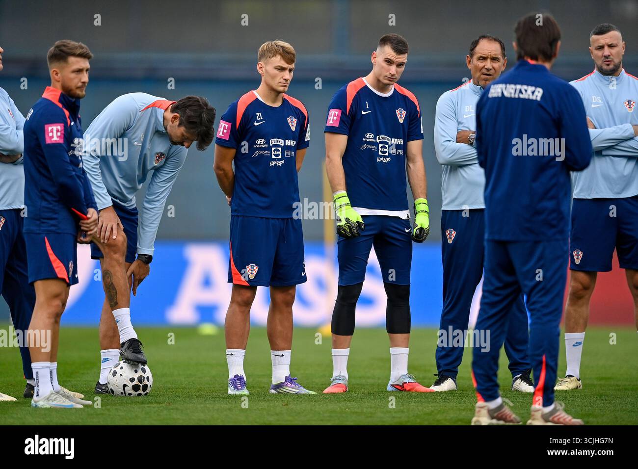 Marco Pasalic, Vedran Corluka, Toni Fruk, Dominik Livakovic, Drazen Ladic and Danijel Subasic of ...