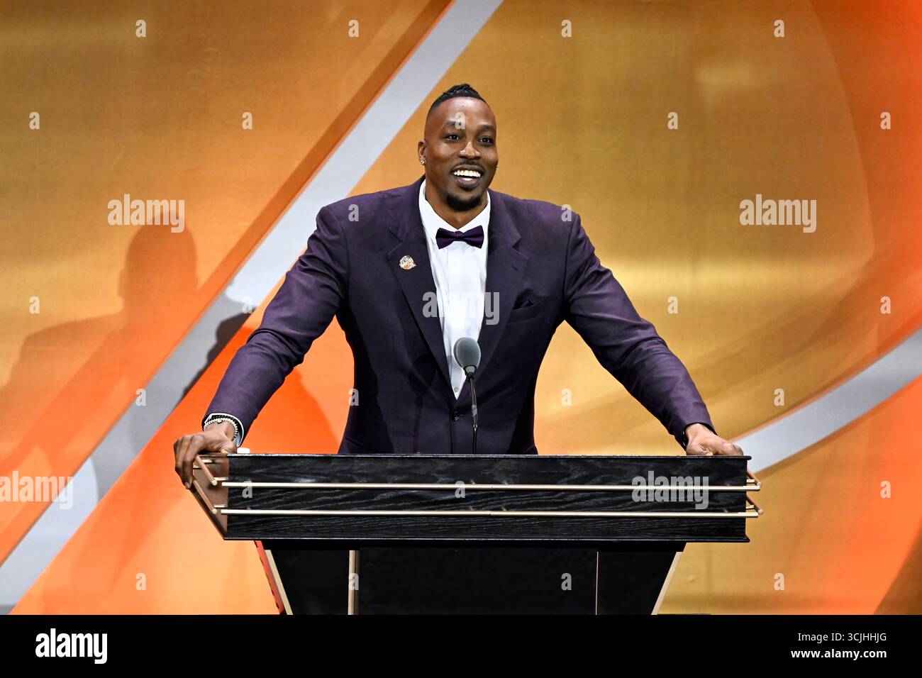 Dwight Howard speaks during his enshrinement in the Basketball Hall of ...