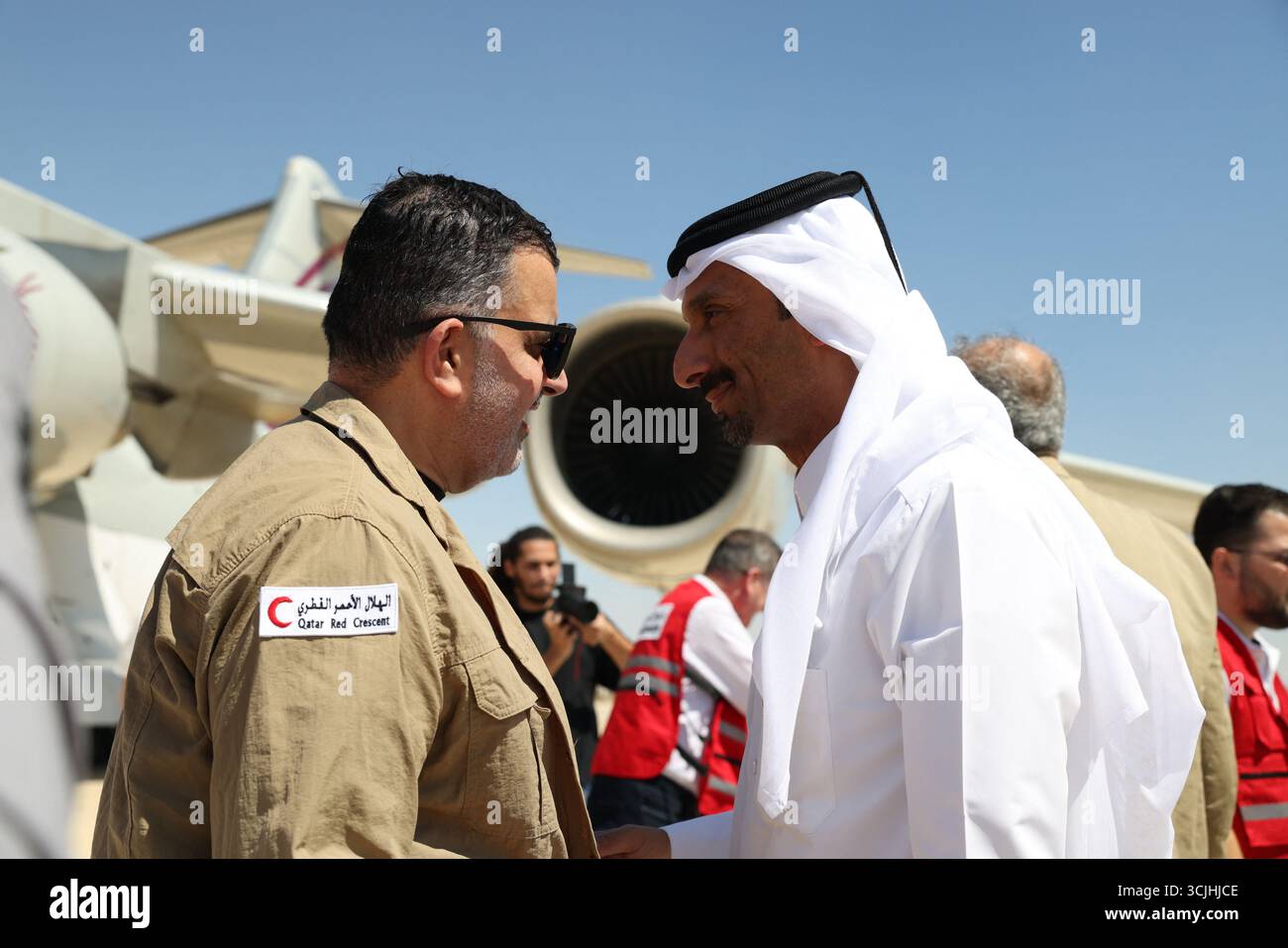 Qatari Ambassador to Syria Khalifa Abdullah shares a friendly moment ...