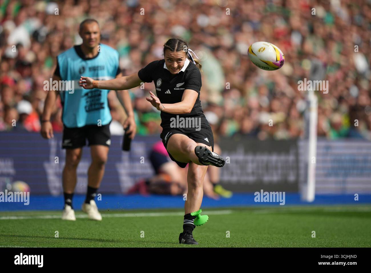 New Zealand's Renee Holmes kicks a penalty during the Women's Rugby ...