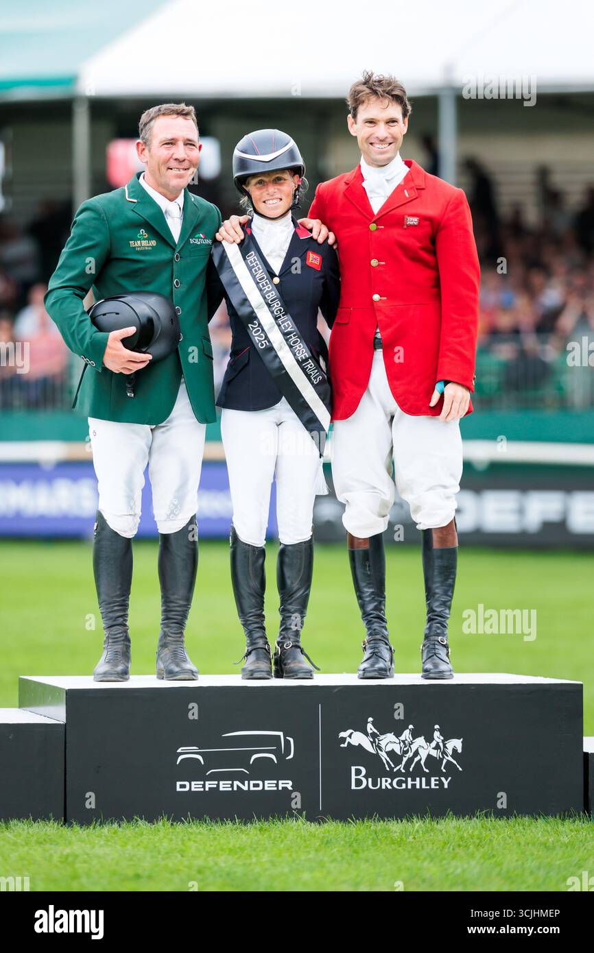 Left to right: Austin O’Connor (second), Winner Rosalind Canter, Harry ...