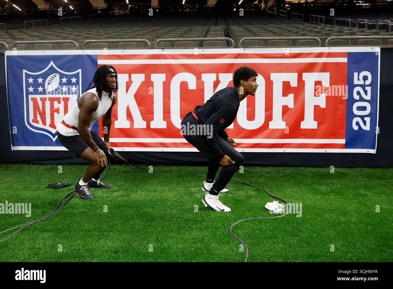 Arizona Cardinals wide receivers Marvin Harrison Jr., left, and Zay ...