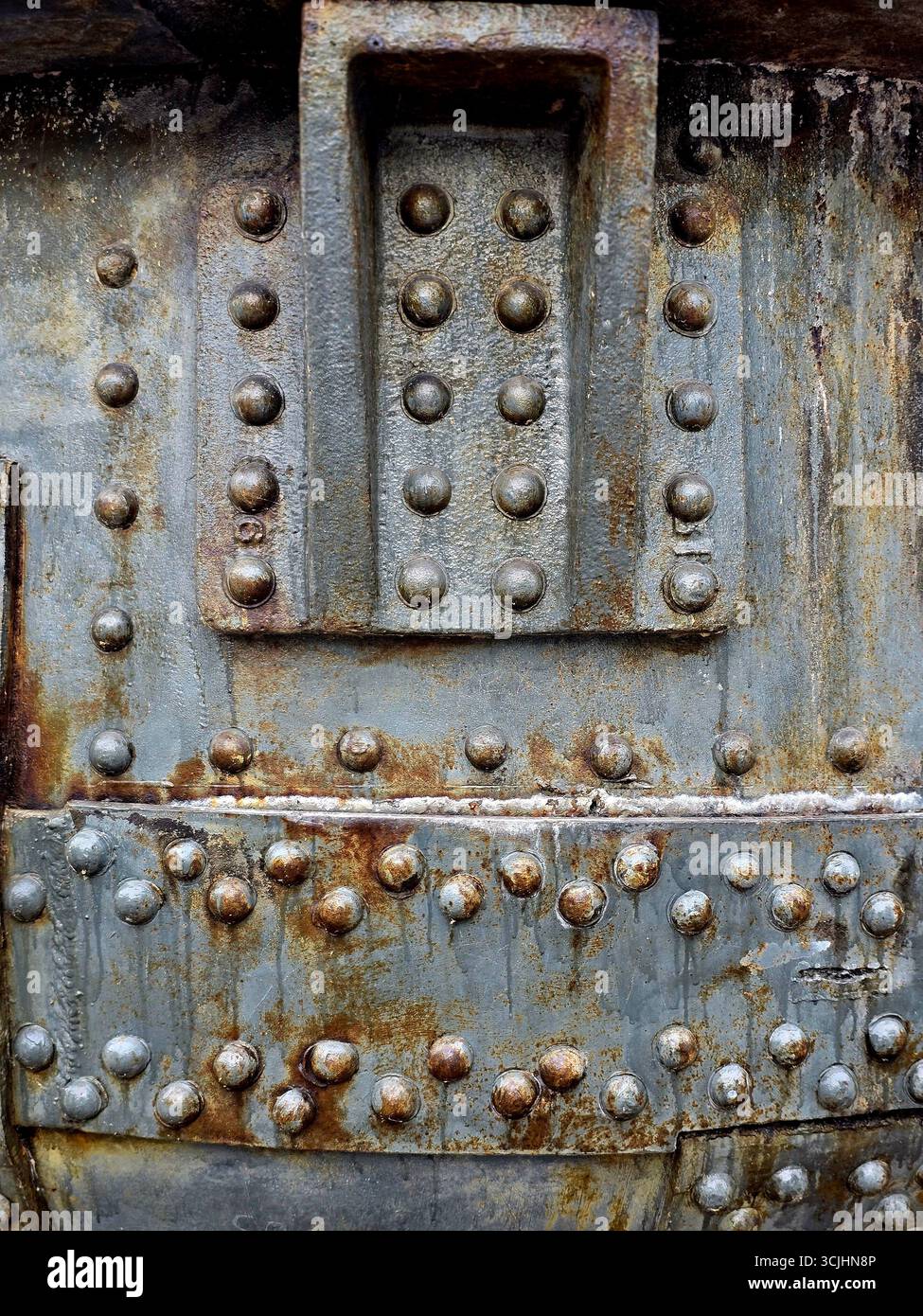 Large size bolts and nuts in iron and steel factories, old vintage ...