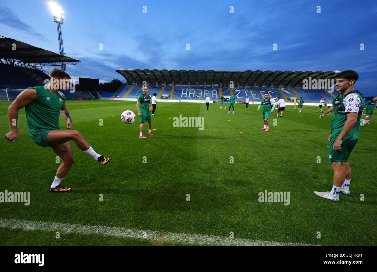 Belarus' Trofim Melnichenko (left) during a training session at the ZTE ...