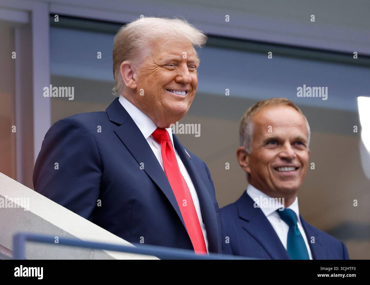 President Donald Trump and Rolex CEO Jean-Frederic Dufour arrive to ...
