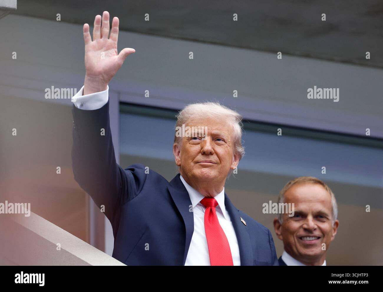 President Donald Trump and Rolex CEO Jean-Frederic Dufour arrive to ...