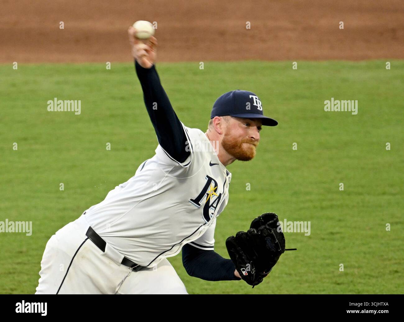 Tampa Bay Rays pitcher Drew Rasmussen throws during the second inning ...