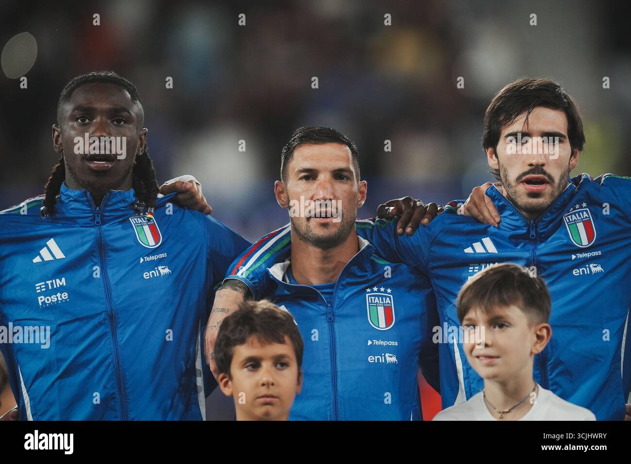 Italy's Moise Kean, Italy's Matteo Politano and Italy's Alessandro ...