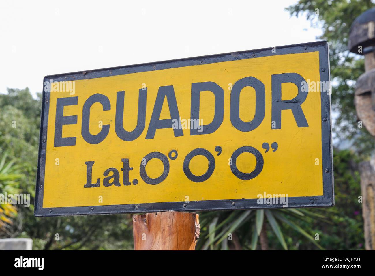 Ciudad Mitad del Mundo, Quito, Ecuador – Match 23, 2018: Yellow equator ...