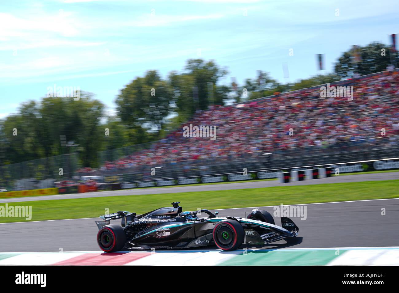 George Russel of United Kingdom driving the (63) Mercedes-AMG PETRONAS ...