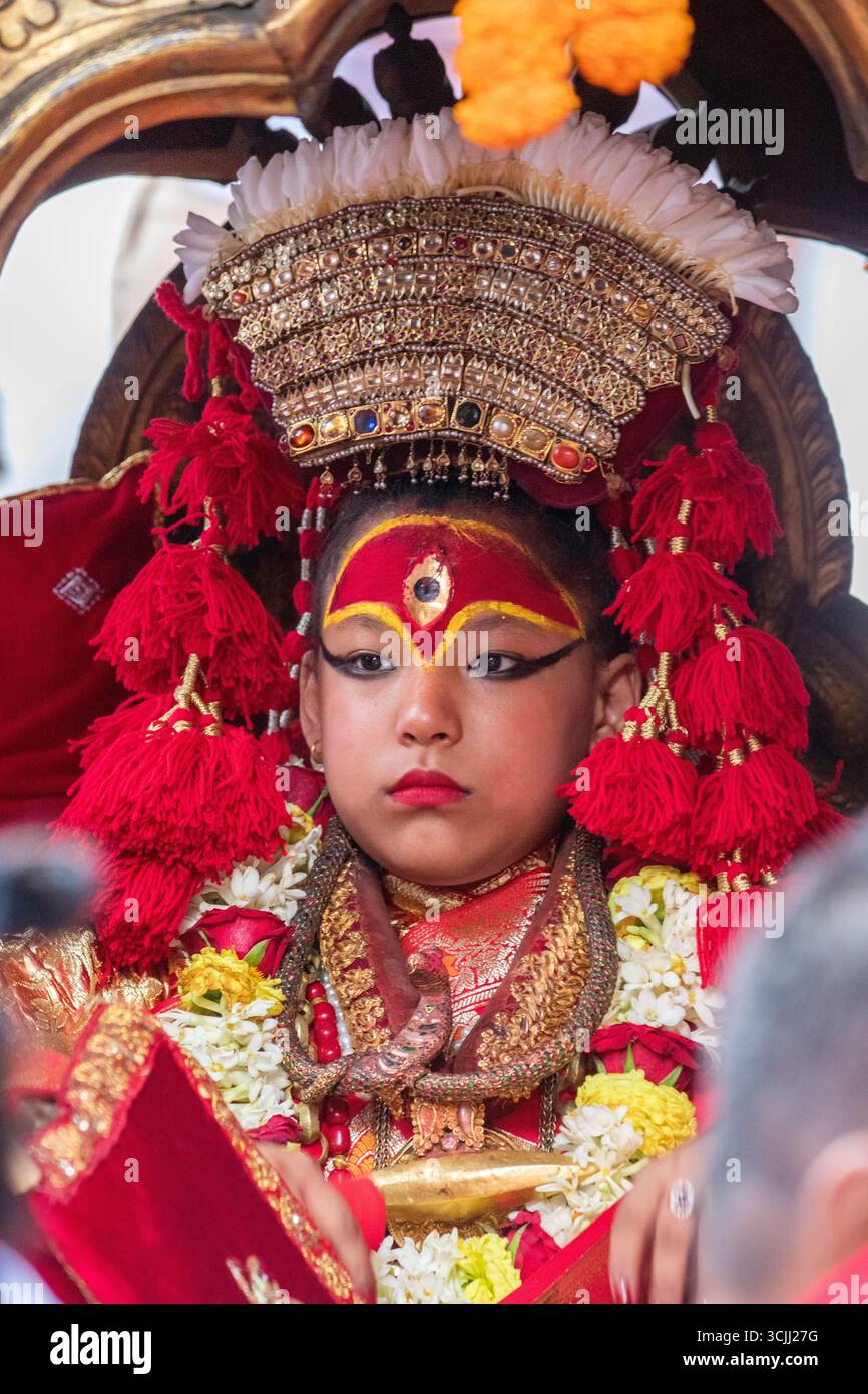 Kathmandu, Nepal. September 07, 2025. Nepal's living goddess Kumari ...