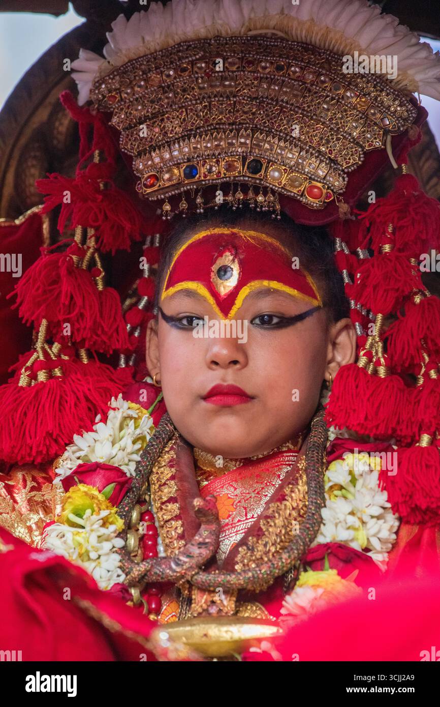 Kathmandu, Nepal. September 07, 2025. Nepal's living goddess Kumari ...