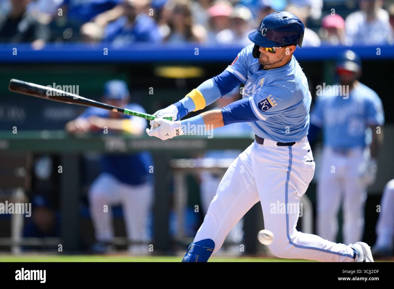 Kansas City Royals' Michael Massey strikes out against the Minnesota ...