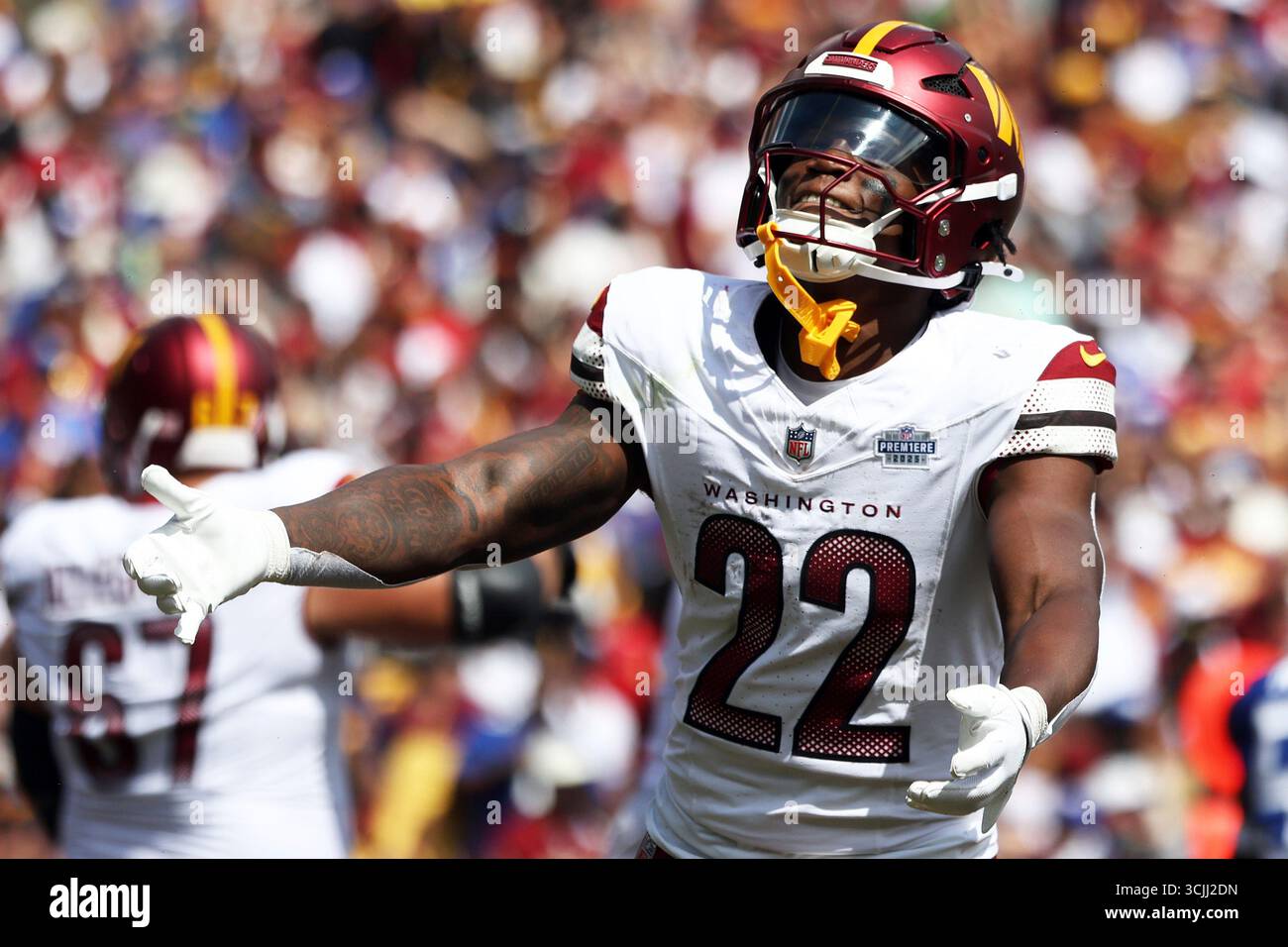 Washington Commanders running back Jacory Croskey-Merritt (22 ...