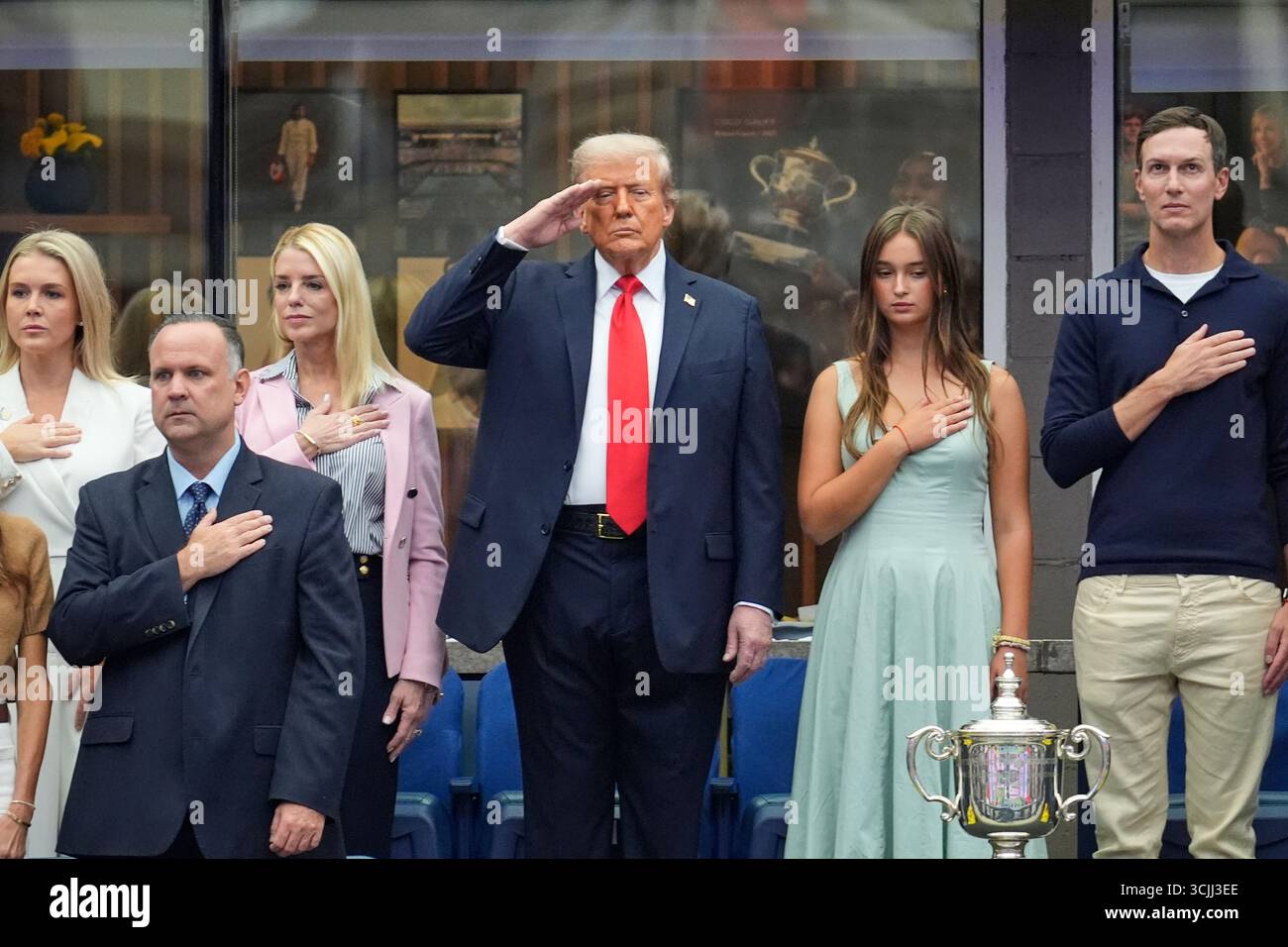 From left, White House press secretary Karoline Leavitt, U.S. Attorney ...