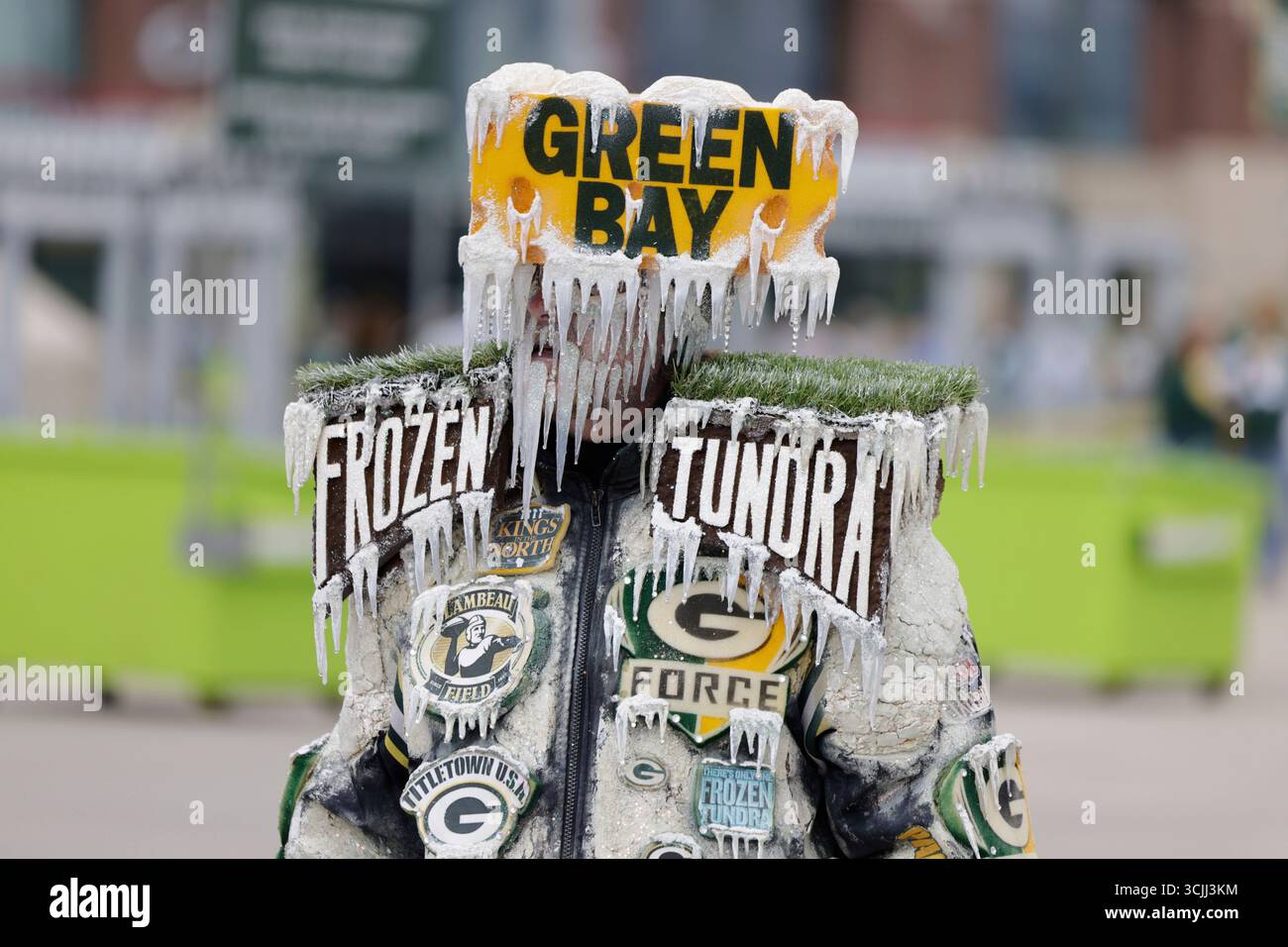 Green Bay Packers fan Steve Tate walks outside the stadium before an ...