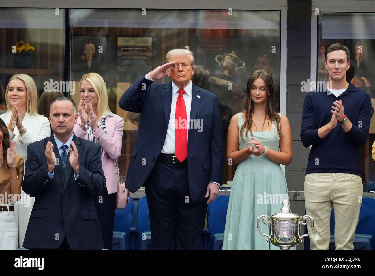 From left, White House press secretary Karoline Leavitt, U.S. Attorney ...