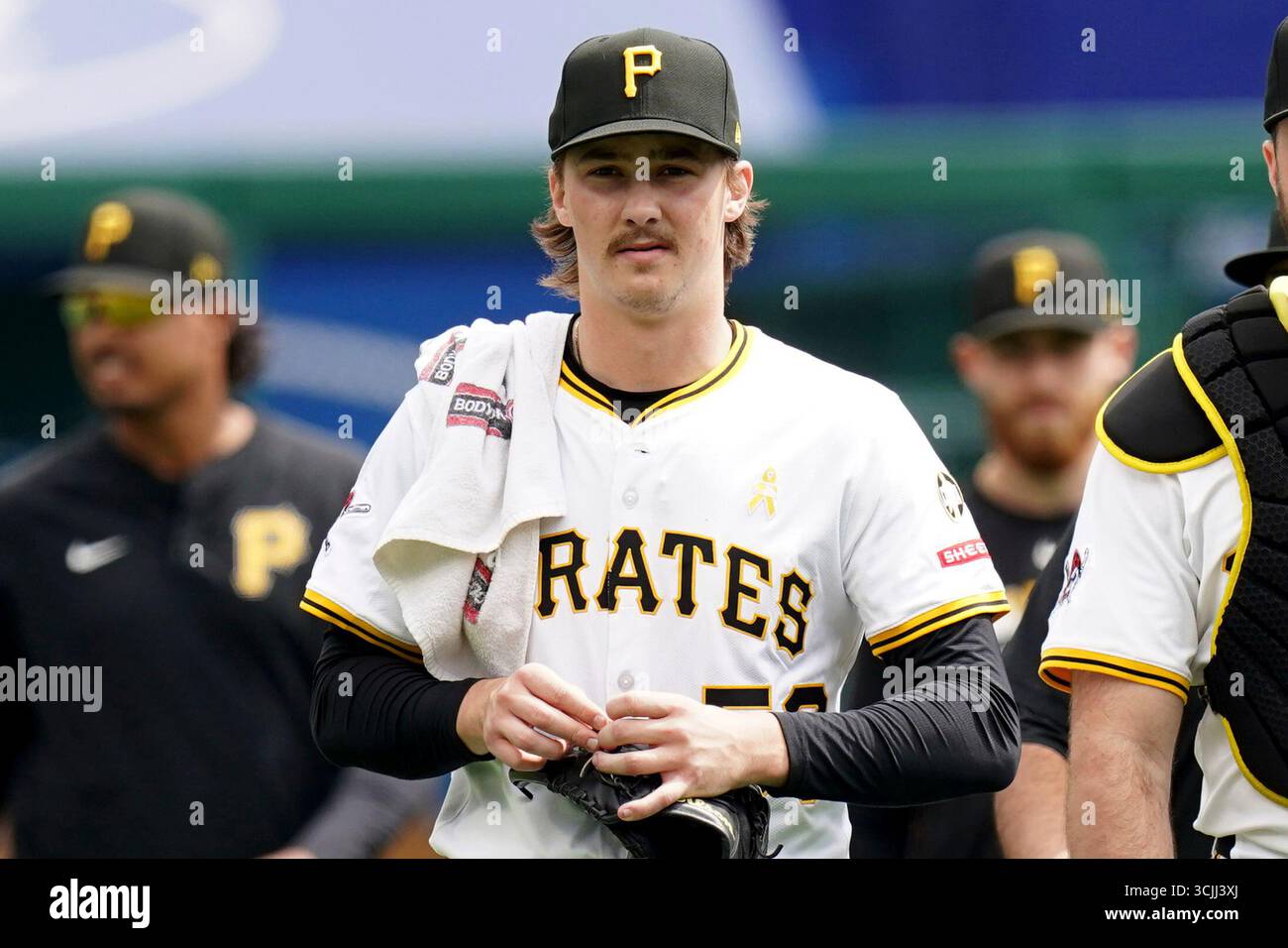 Pittsburgh Pirates pitcher Bubba Chandler walks to the dugout before a ...